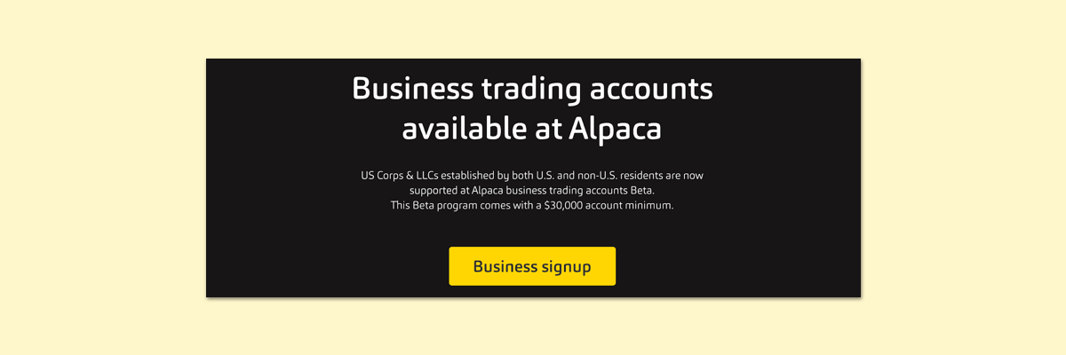 Launching Alpaca Business Trading Accounts Beta