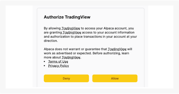Trade with Alpaca on TradingView