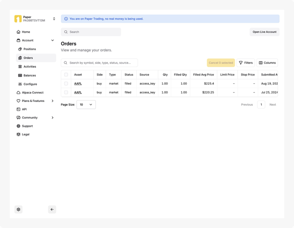 How to Start Paper Trading with Alpaca's Trading API
